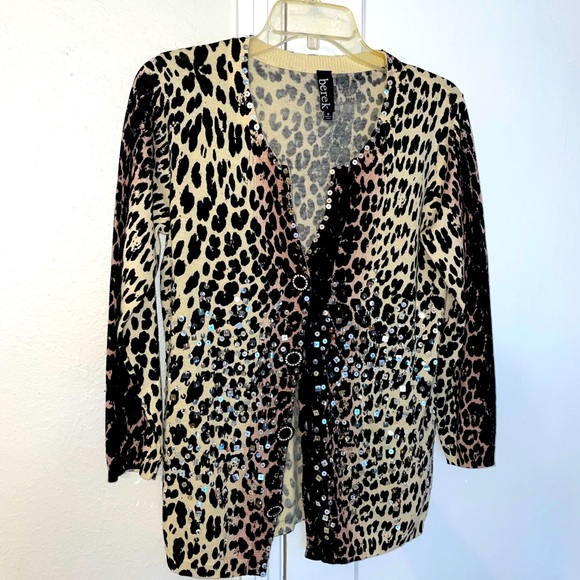 Sweaters | Women Berek Boutique Sequin Embellished Leopard Print ...
